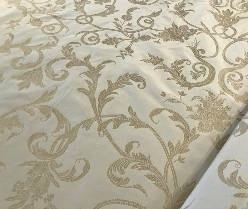 Ralph Lauren Cream denholm Damask Italian Silk - Etsy