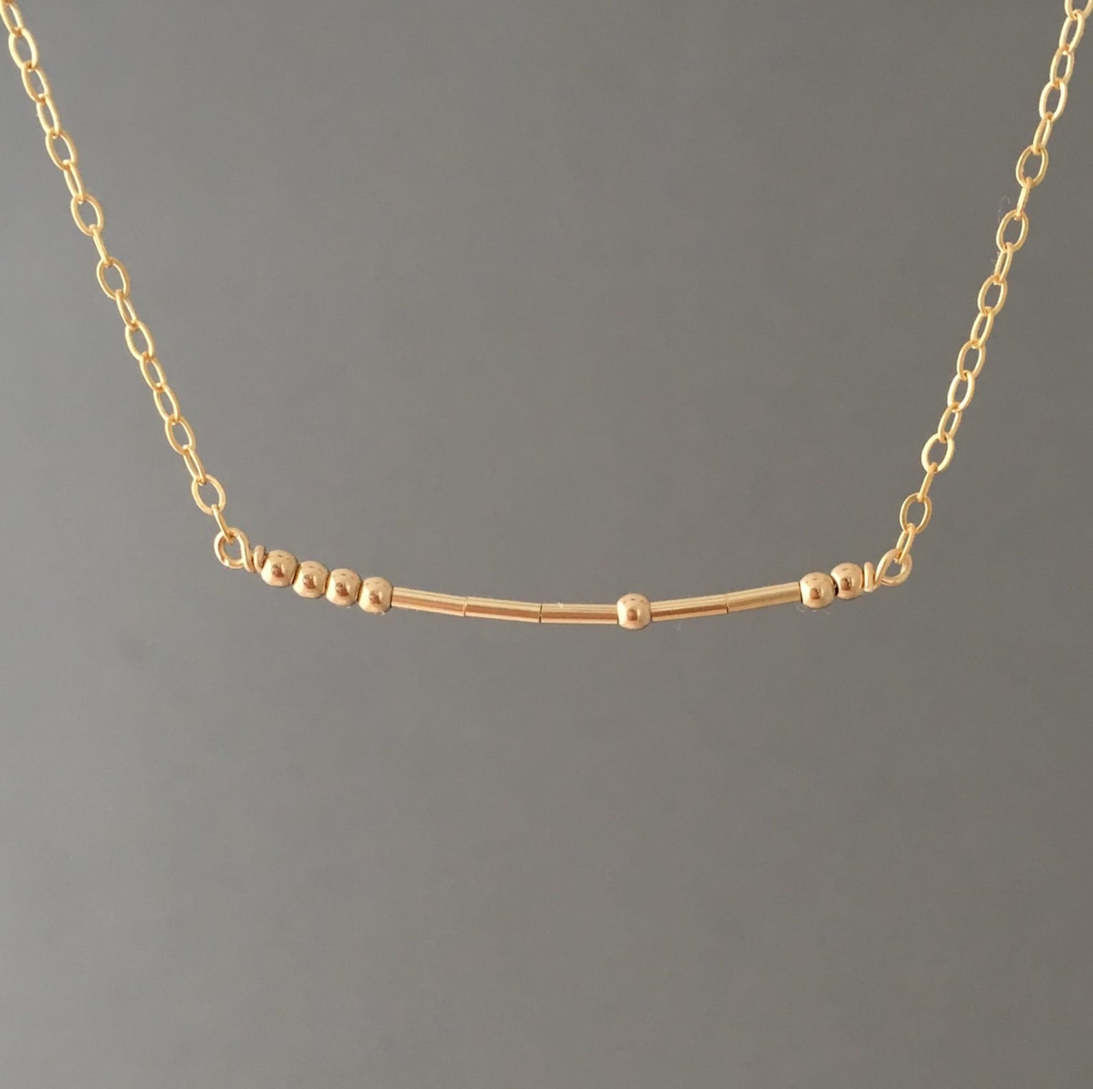 CUSTOM Gold Fill Morse Code Necklace Also in Sterling Silver | Etsy