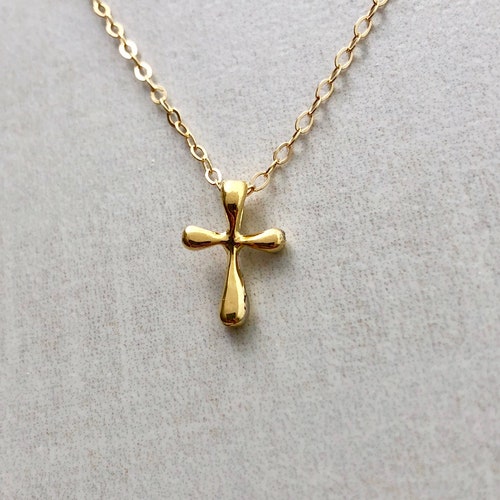 Large Gold Cross Necklace - Etsy