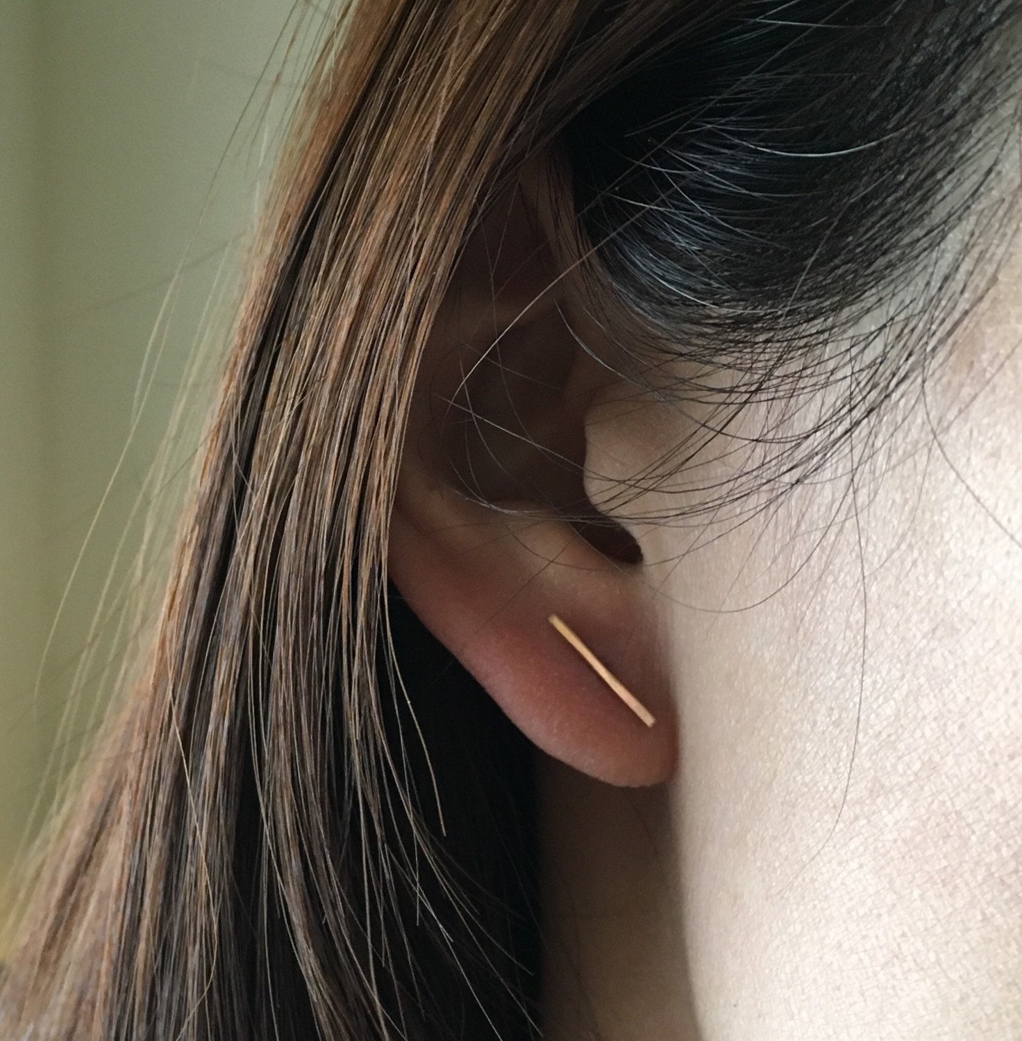 Straight Line Post Earrings Gold Fill Rose Gold Fill or - Etsy