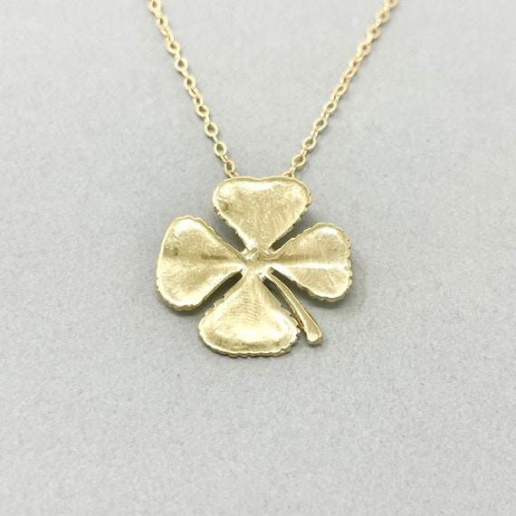 Gold Four Leaf Clover Necklace Lucky Everyday Necklace Etsy