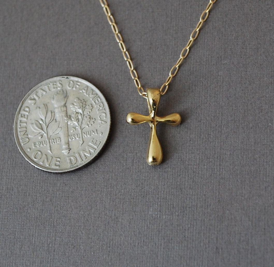 Small Gold Cross Necklace - Etsy