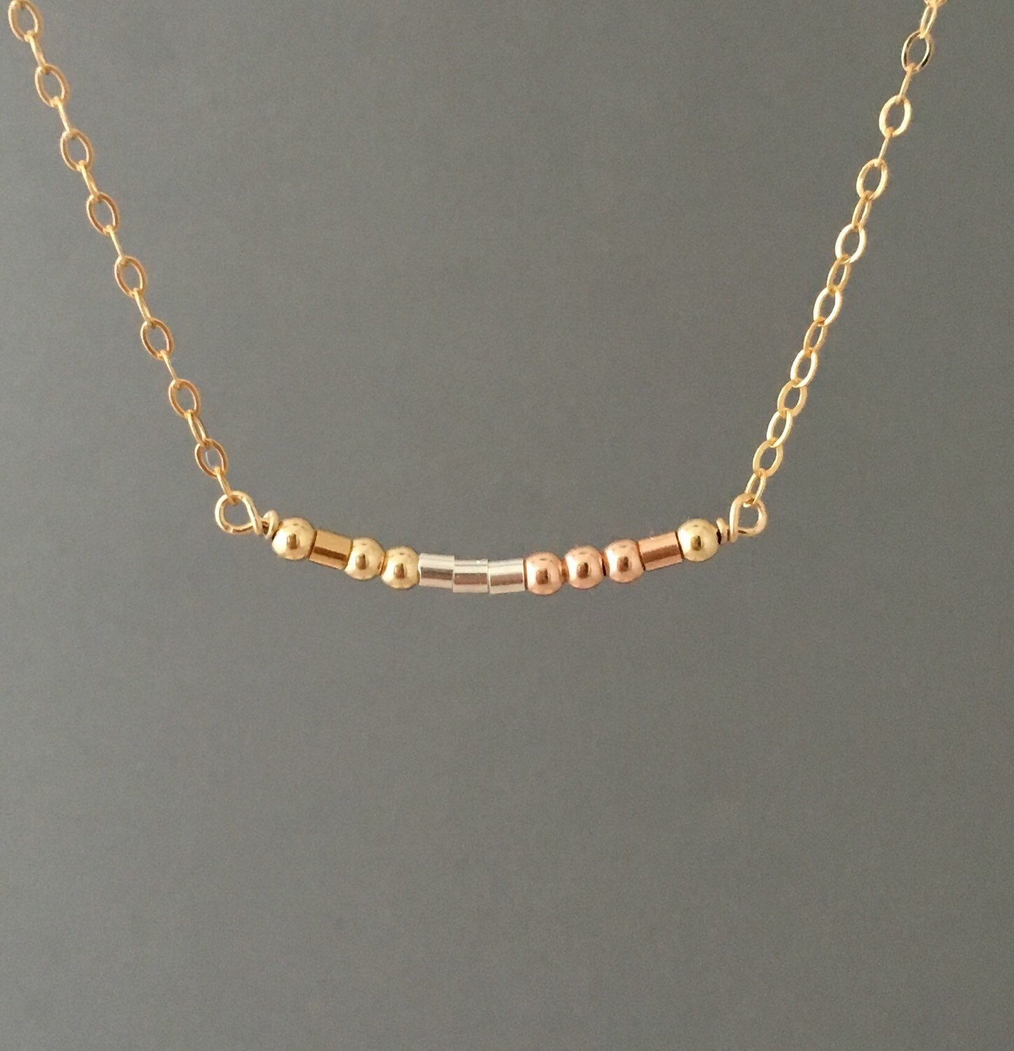 CUSTOM Gold Fill Morse Code Necklace Also in Sterling Silver - Etsy