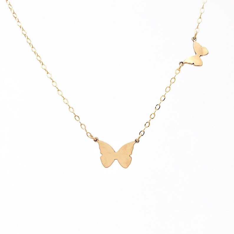 Side by Side Butterflies Necklace – 14k Gold Fill, Sterling Silver, or ...