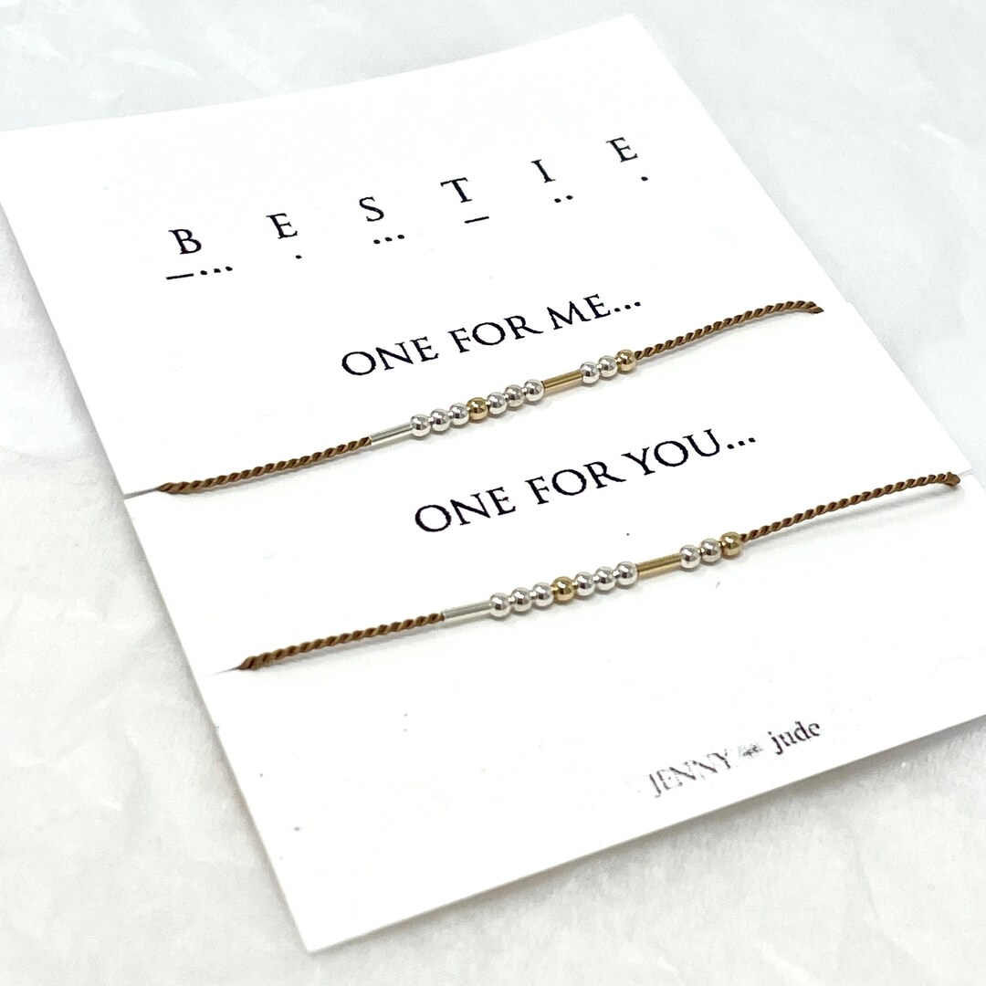 BESTIE Morse Code Gold Fill Bracelet Set Also Available in Sterling ...