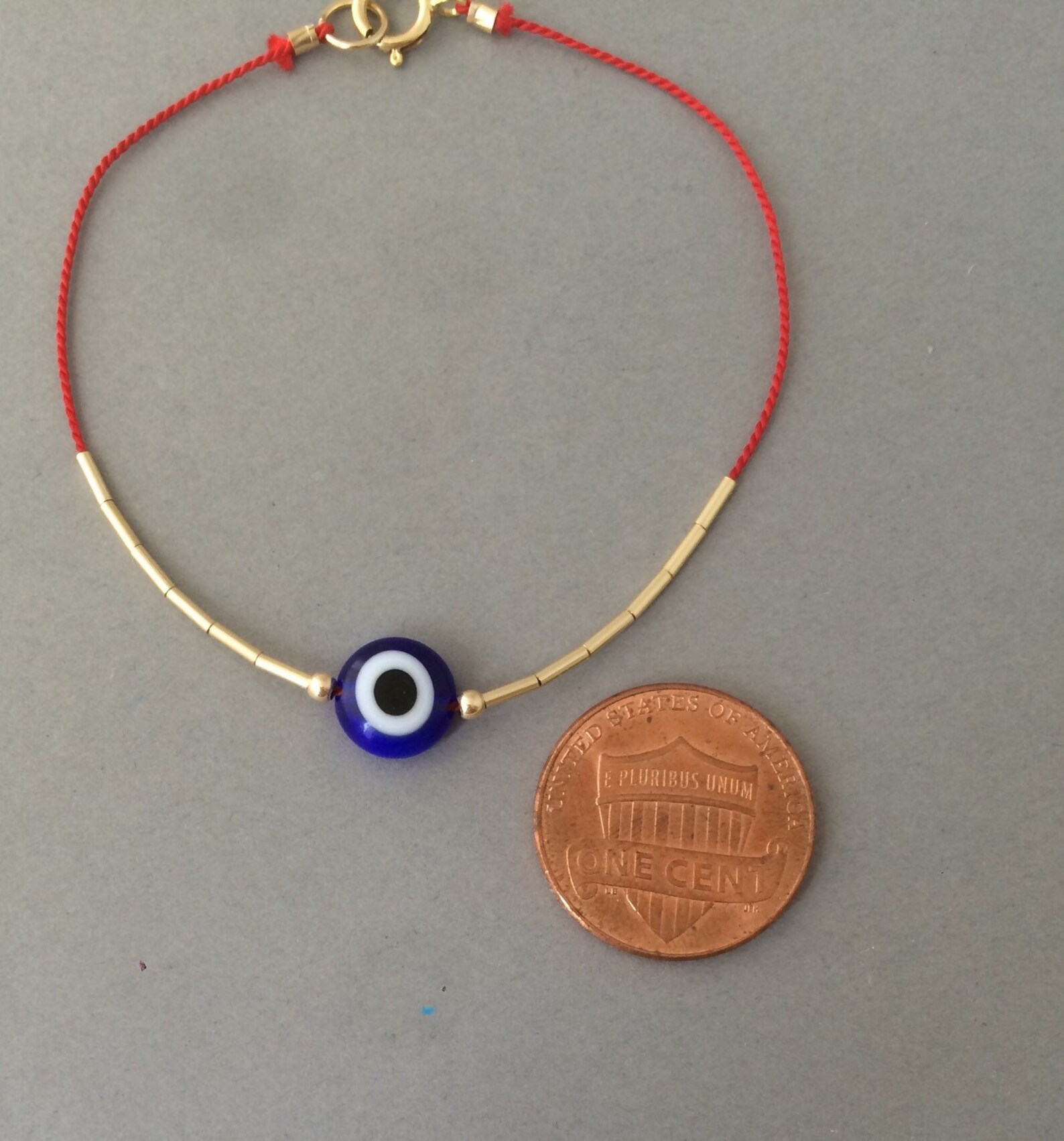 Evil Eye Silk Thread Gold Fill Bracelet Also Available in - Etsy