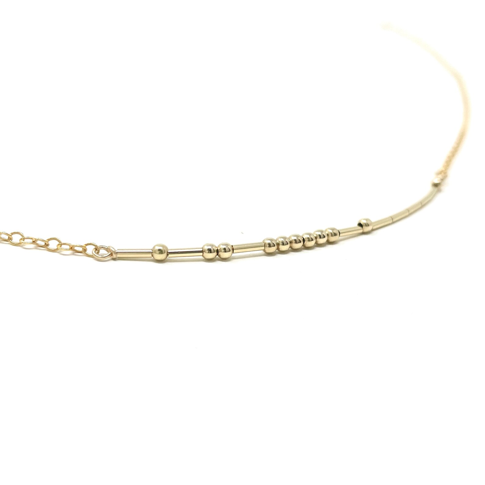 CUSTOM Gold Fill Morse Code Necklace, Also in Sterling Silver ...