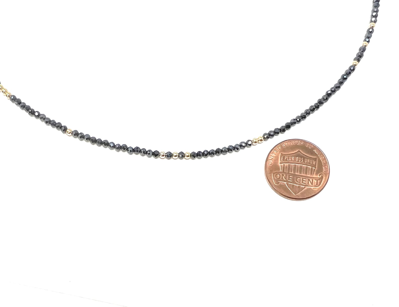 Black Spinel Necklace In Gold Fill Sterling Silver Or Rose Etsy