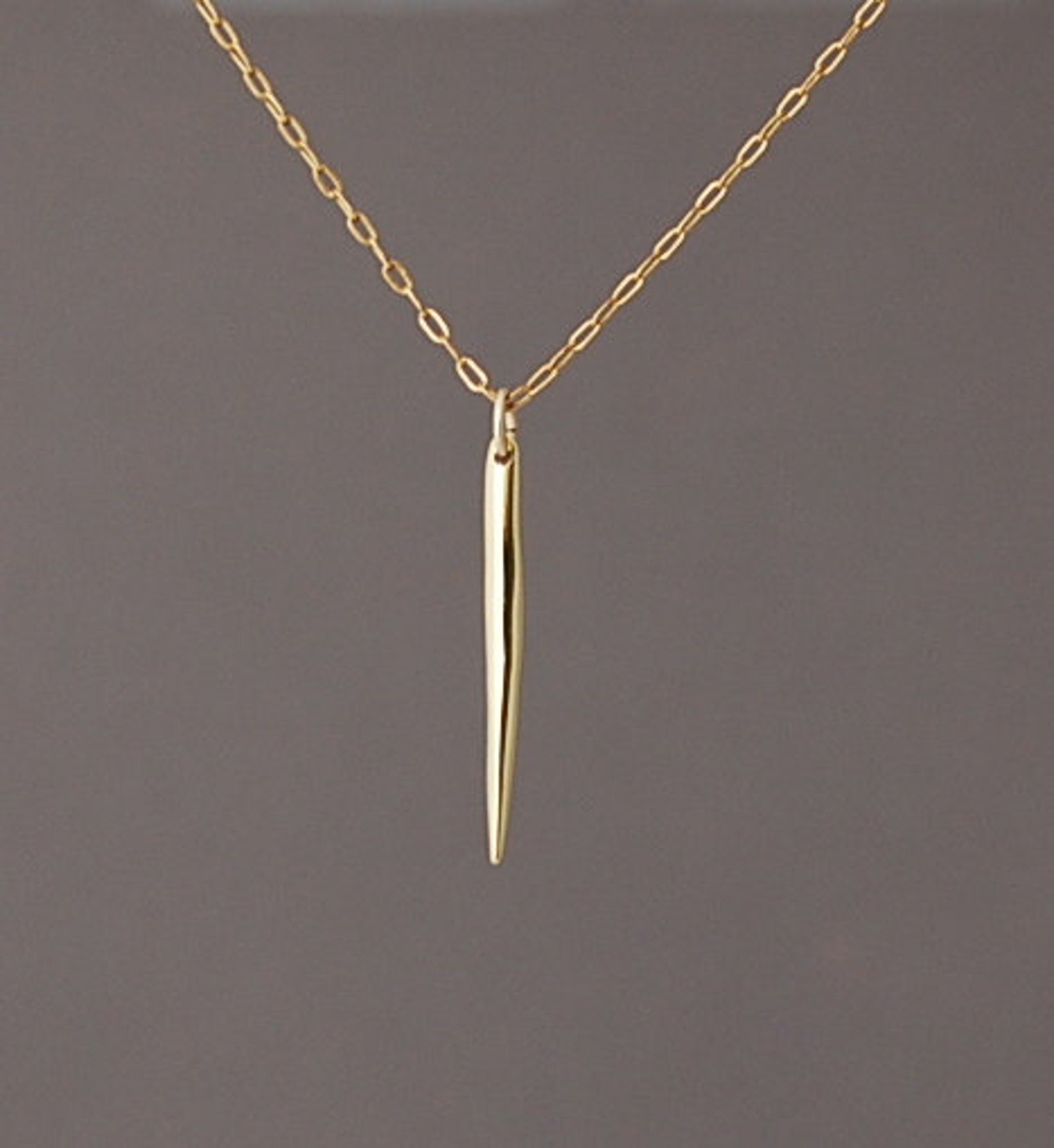Tiny Gold Spear Dagger Necklace Also in Silver - Etsy