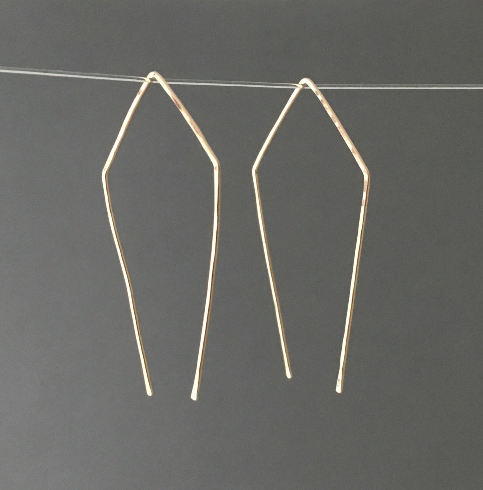 Geometric Pull Through Earrings in Gold Fill Rose Gold Fill - Etsy
