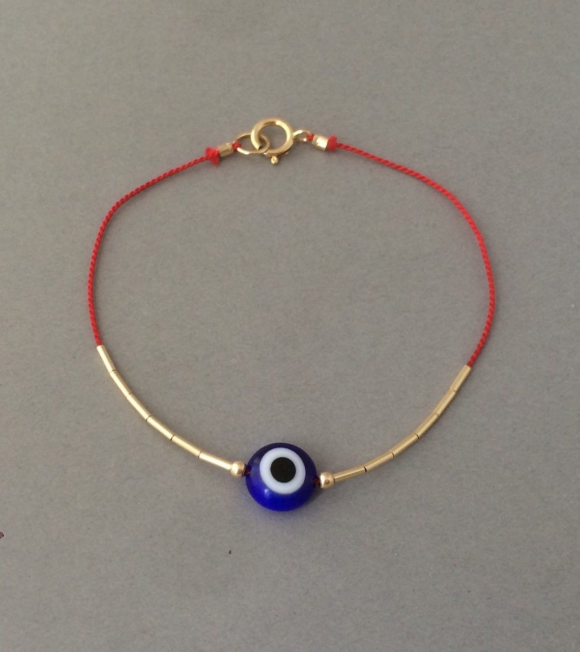 Evil Eye Silk Thread Gold Fill Bracelet Also Available in - Etsy