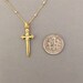 Detailed Dagger Gold Necklace Everyday Minimalist Jewelry - Etsy
