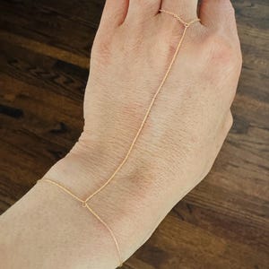 THIN Dainty Hand Chain Bracelet – 14k Gold Fill or Sterling Silver ...