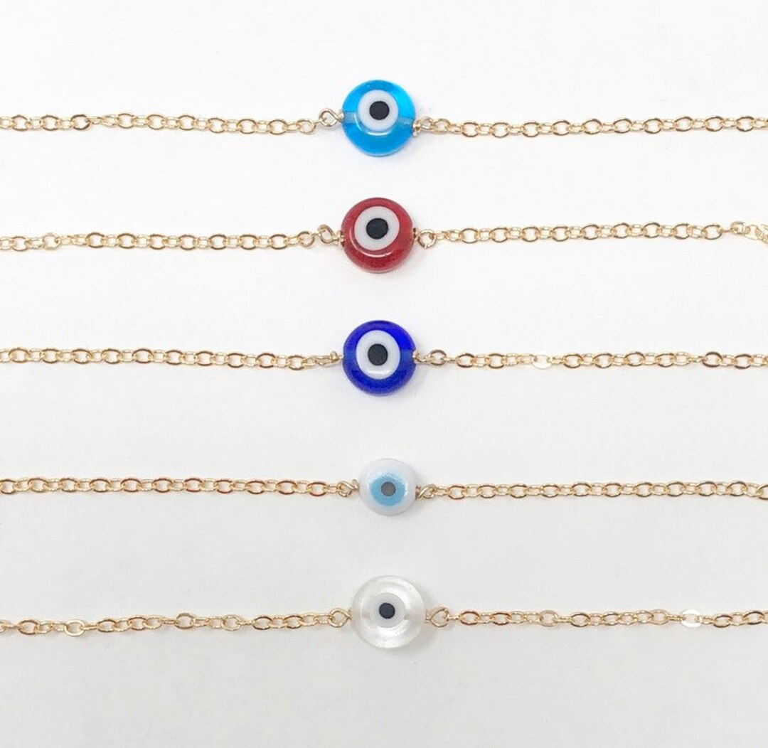 Evil Eye Bracelet Available in Gold Fill, Rose Gold, and Silver - Etsy