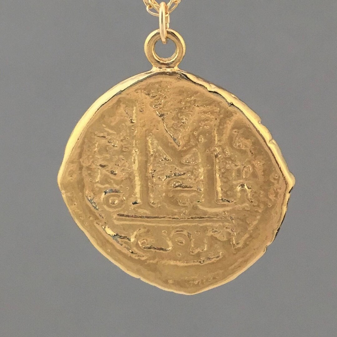 LARGE Ancient Coin Pendant Gold Necklace - AC1 - Etsy