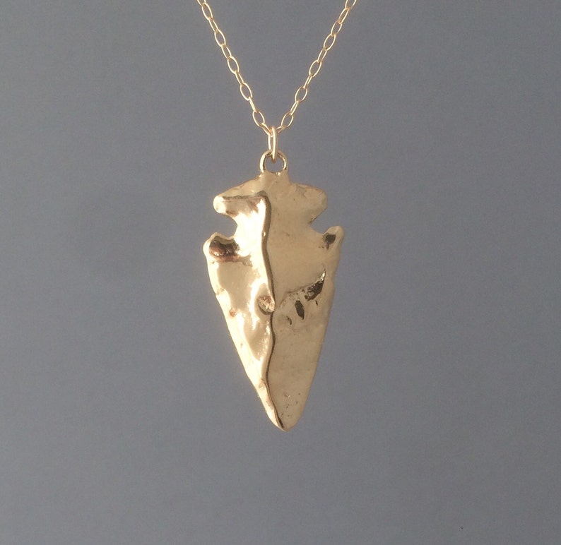 Gold Arrowhead Necklace Long 30 - Etsy