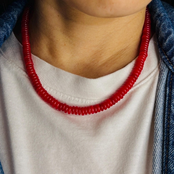 Red Statement Necklace - Etsy