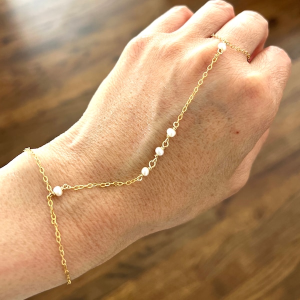 Pearl Hand Chain - Etsy
