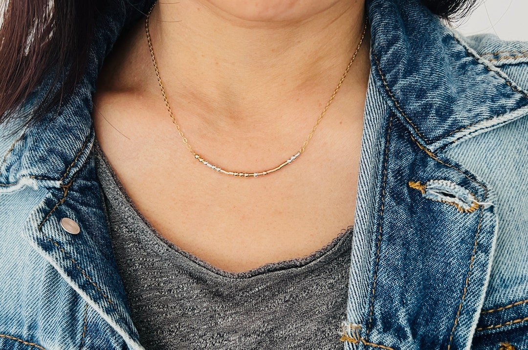 CUSTOM Gold Fill Morse Code Necklace Also in Sterling Silver and Rose ...