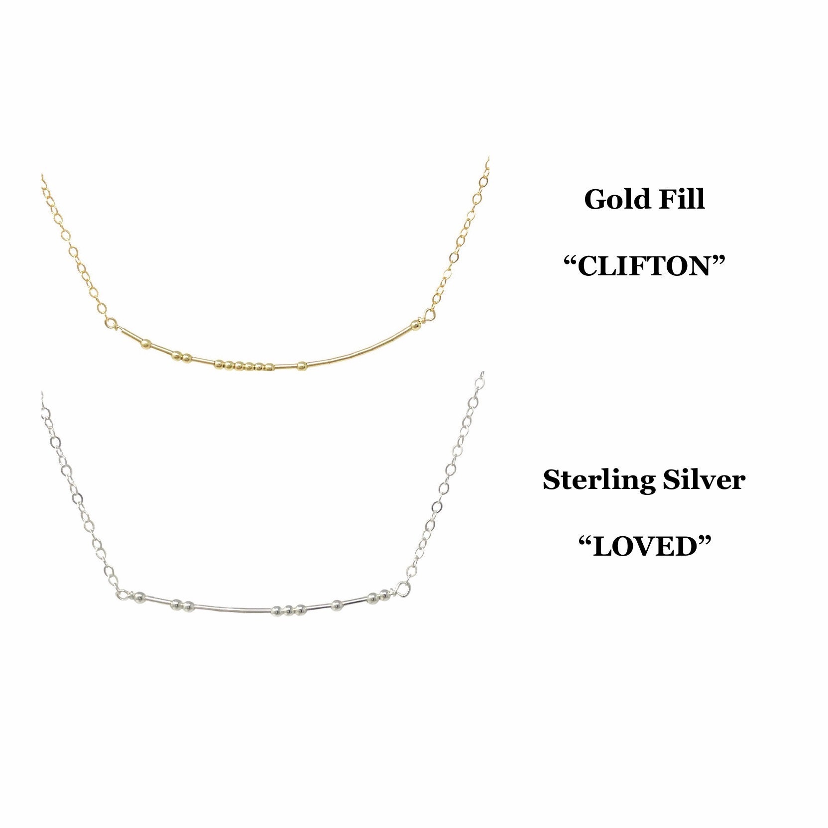 CUSTOM Gold Fill Morse Code Necklace, Also in Sterling Silver ...