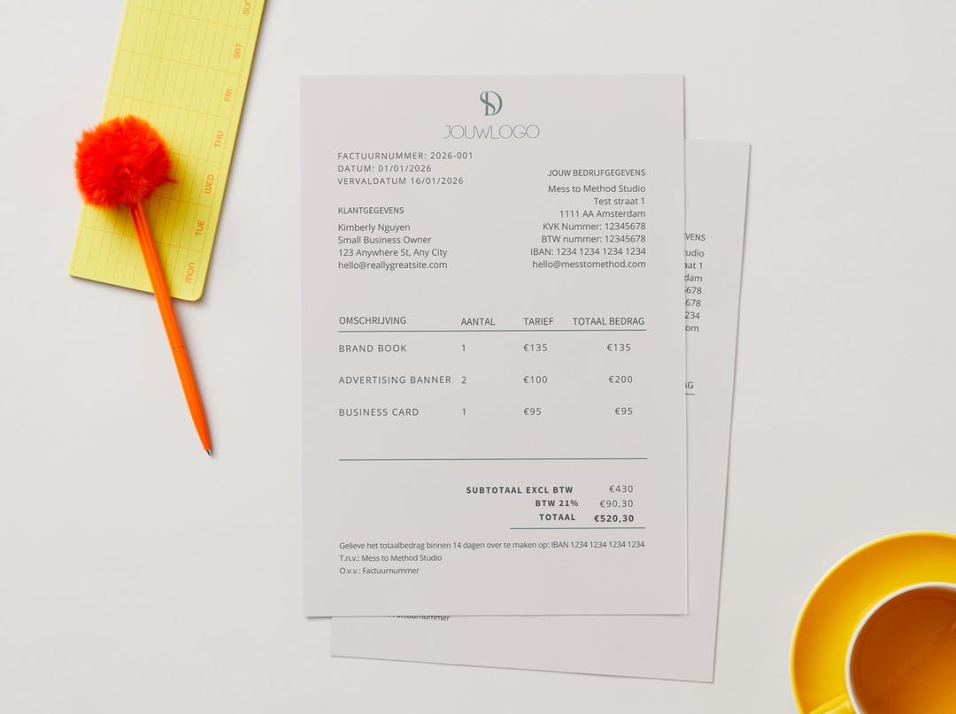 ZZP Invoice & Quotation Template Bundle | Canva Dutch | Freelancer ...