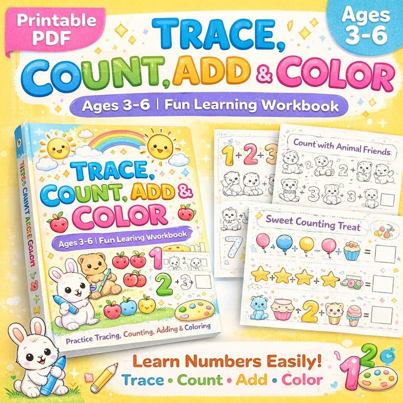 1 to 10 Numbers Tracing & Counting Book for Kids | Printable Preschool ...
