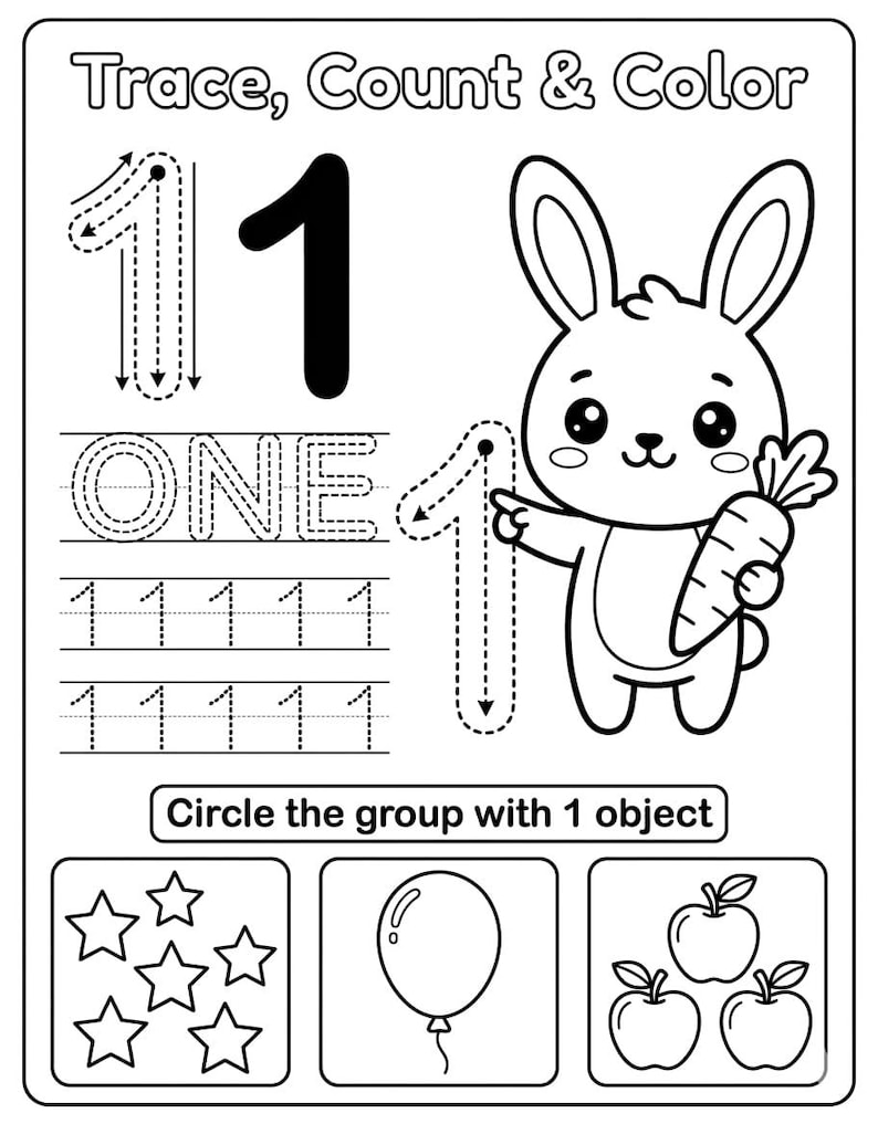 1 to 10 Numbers Tracing & Counting Book for Kids | Printable Preschool ...