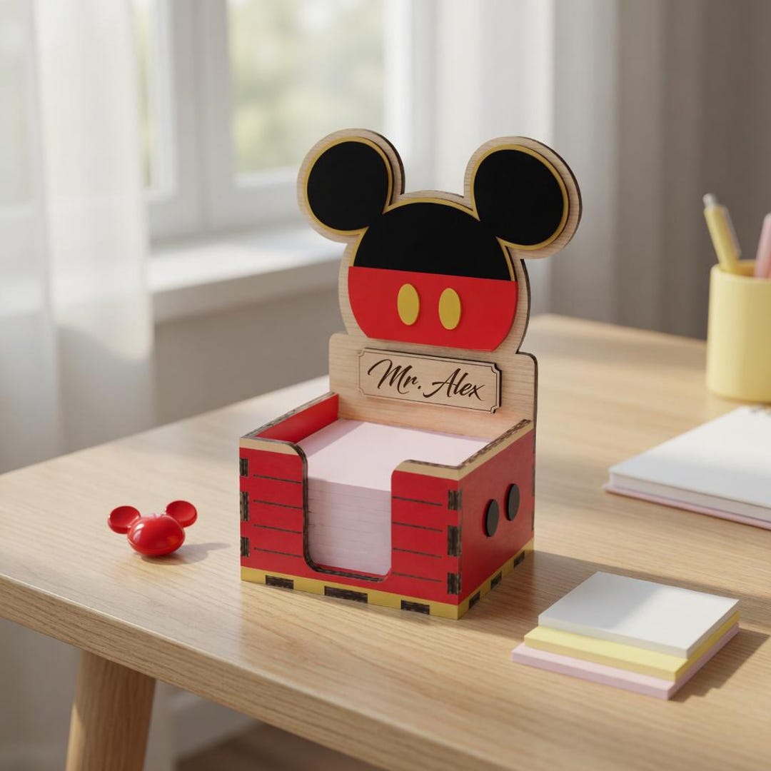 Personalized Mickey Mouse Sticky Note Holder, Custom Teacher Desk ...