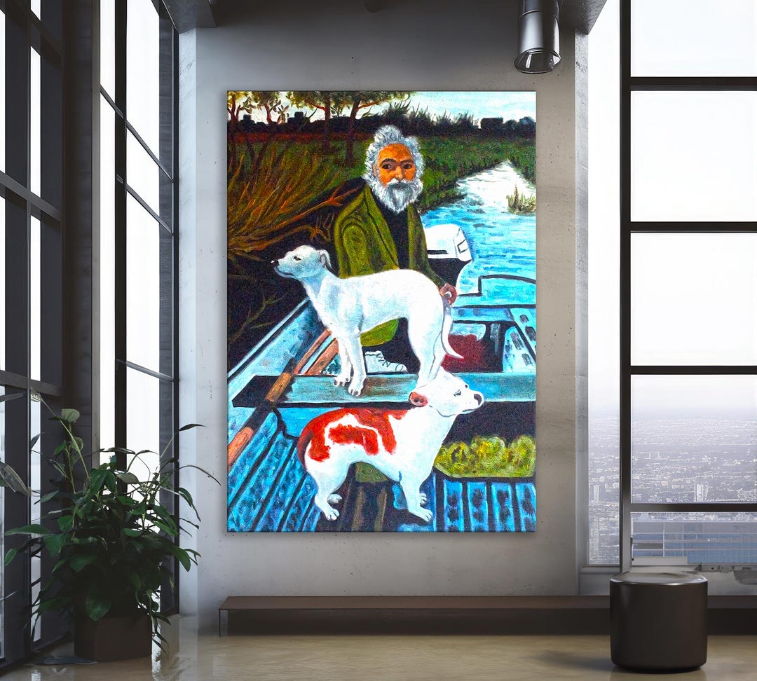 Goodfellas Old Man And Dogs painting Replica Canvas Art Print Good Goodfellas Old Man And Dogs painting Replica Canvas Art Print Good