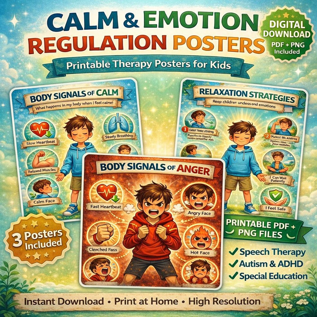 Emotion Regulation Posters for Kids | Anger Management, Calm Down ...