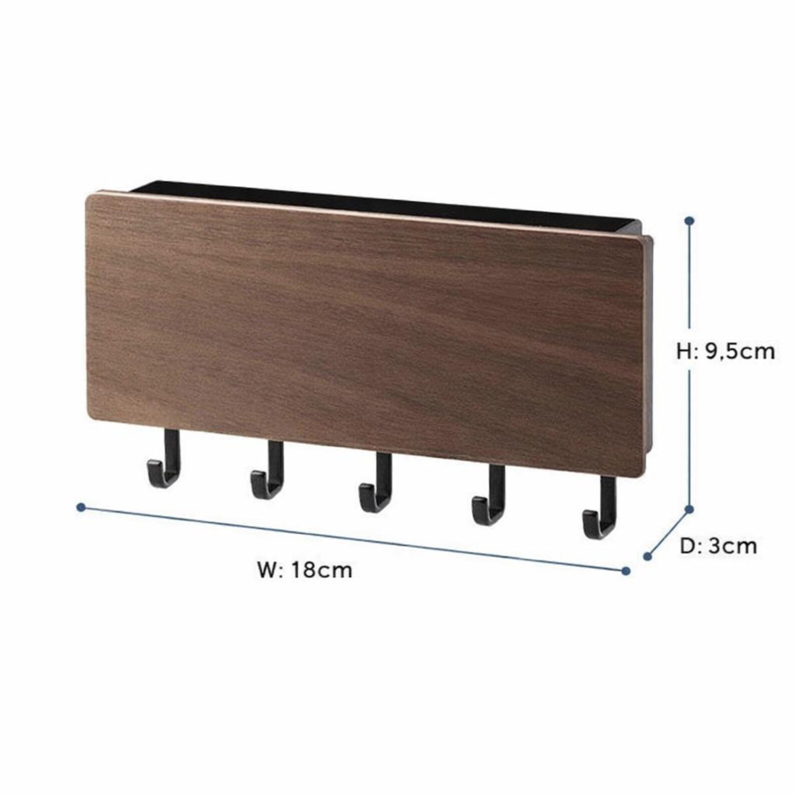 Bamboo Key Holder Wall Rack, Entryway Organizer With 6 Hooks - Etsy
