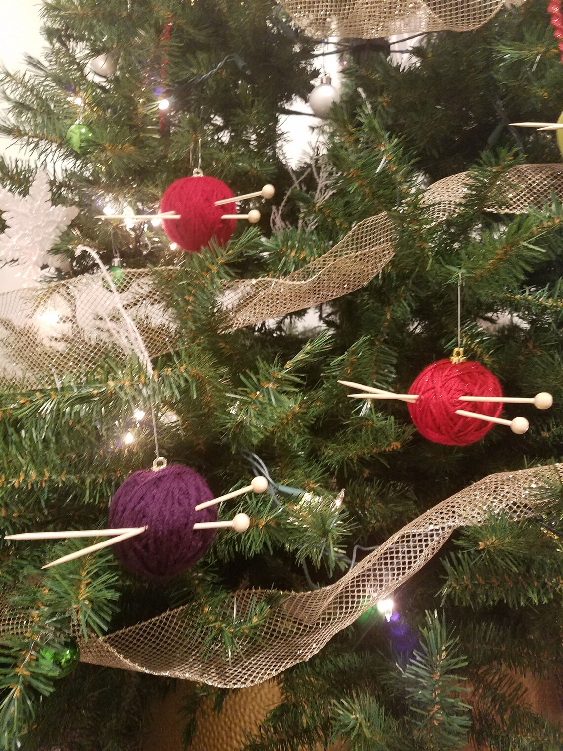 Yarn Ball Christmas Ornament Free Shipping Crochet Stocking - Etsy