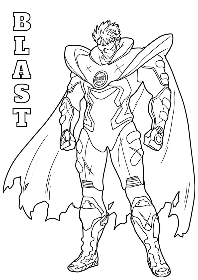 Anime Hero Coloring Pages - One Punch Man | Bold & Easy PDF Download - Etsy