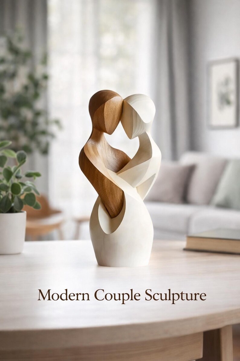 Romantic Couple Sculpture, Love Statue Decor, Anniversary Gift, Wedding ...