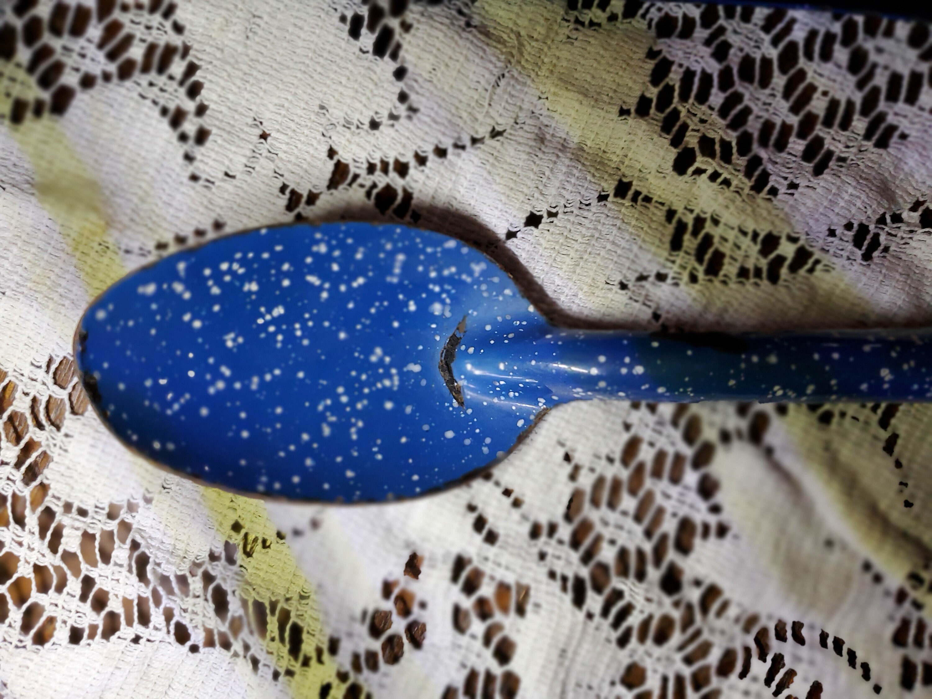 Blue Spatter Ware Utensils Set of 5, Camping Utensils, Vintage ...