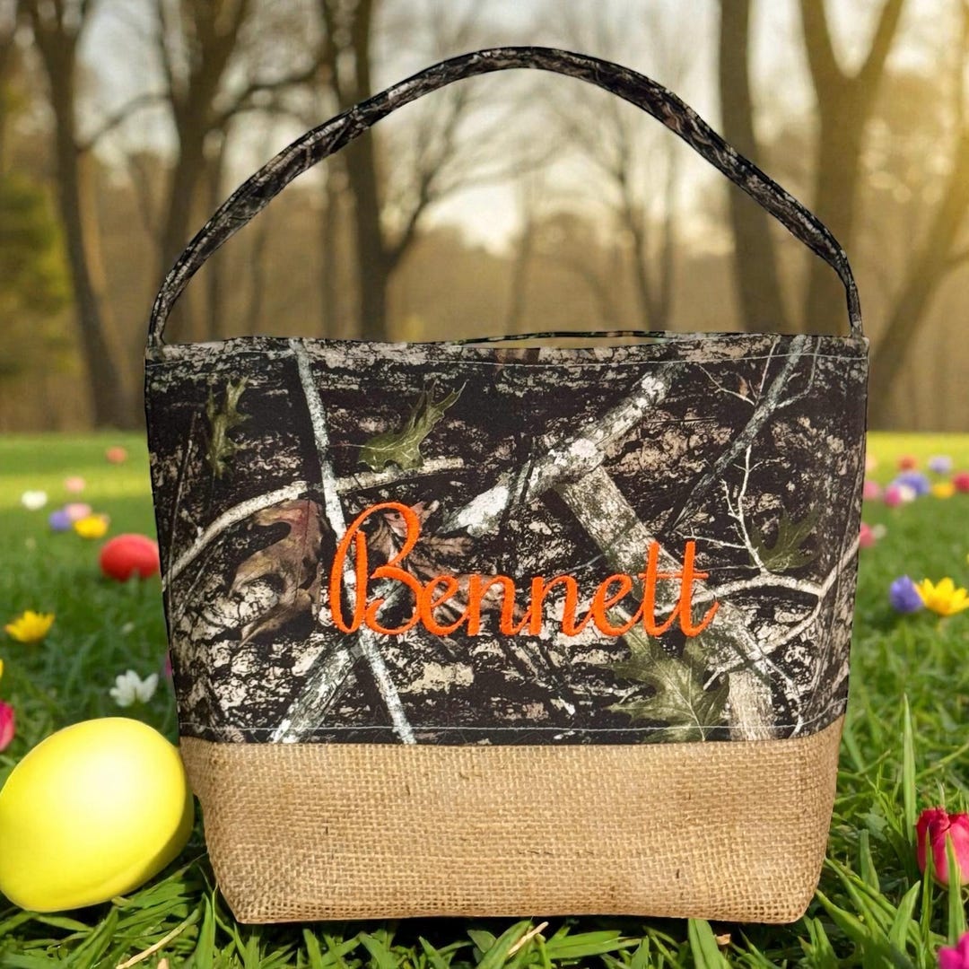 Camo Easter Basket | Personalized Boy Easter Tote | Camouflage and ...