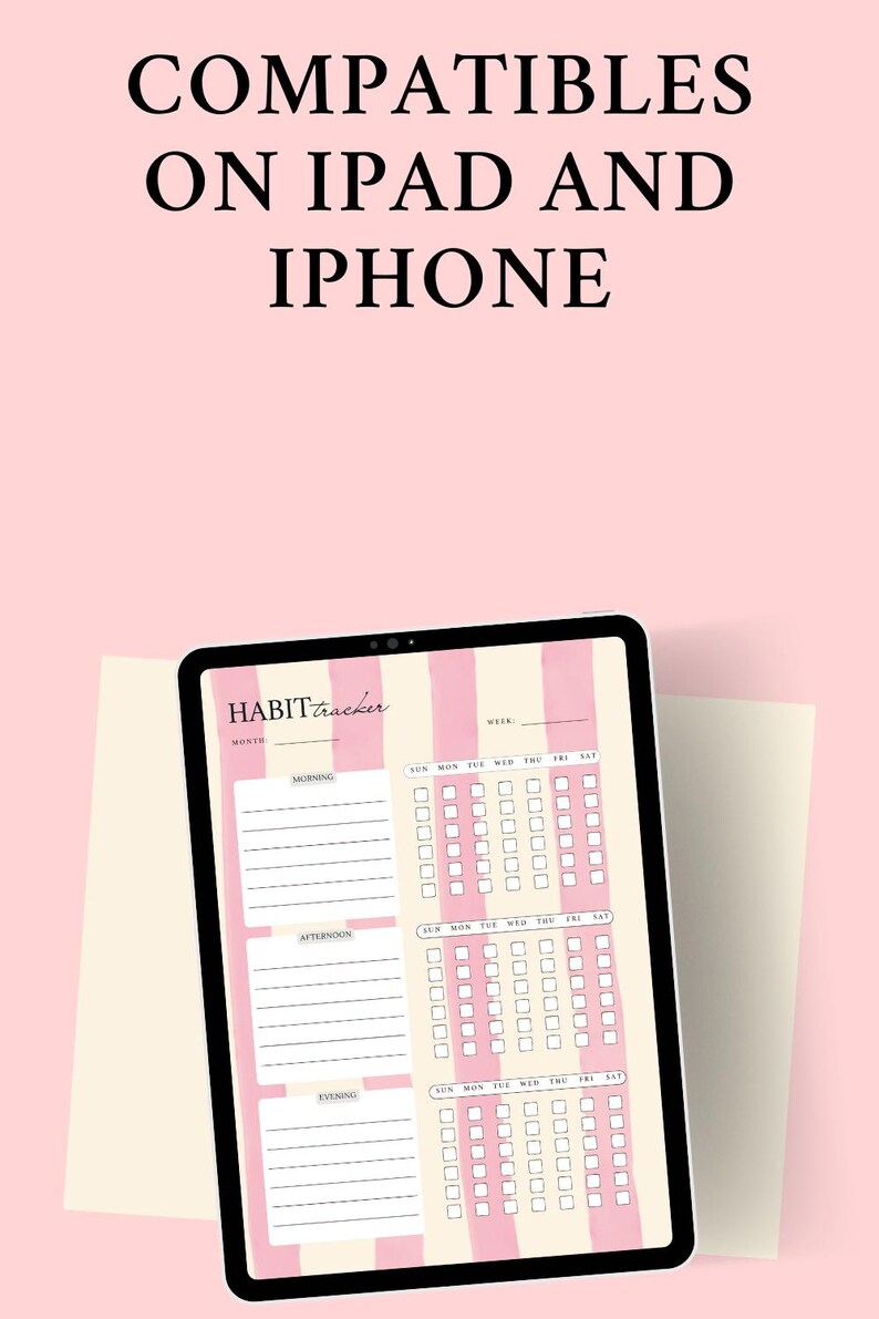 Cute Habit Tracker Printable Pink Pastel Aesthetic PDF Minimalist ...