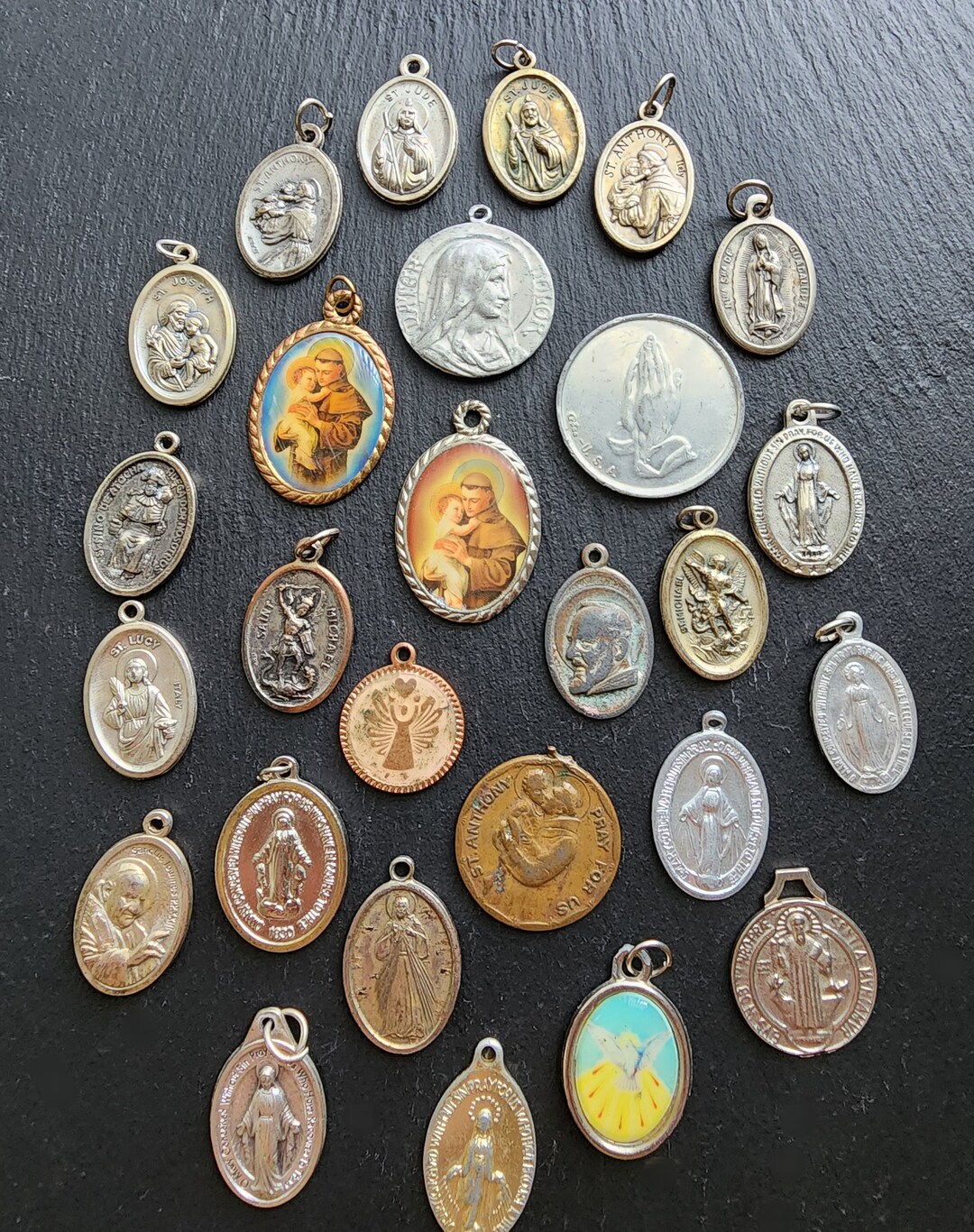 Vintage Catholic Religious Medals Lot Catholic Pocket Medals - Etsy