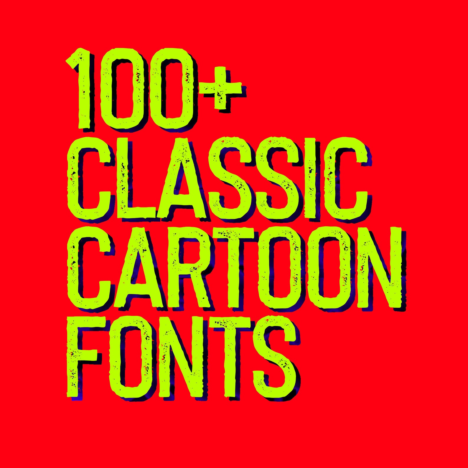 Over 100 Cartoon Fonts Classic Retro Lettering Crazy Comic - Etsy