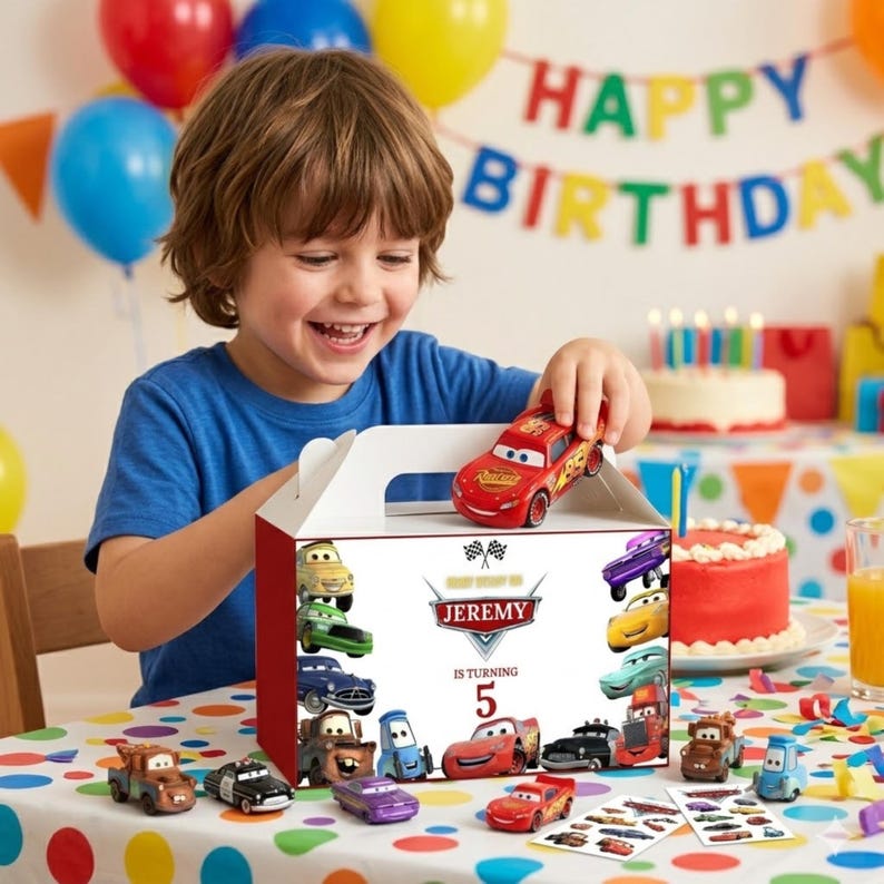 Cars Gable Box Label Kids Birthday Party Favor Ca1 - Etsy