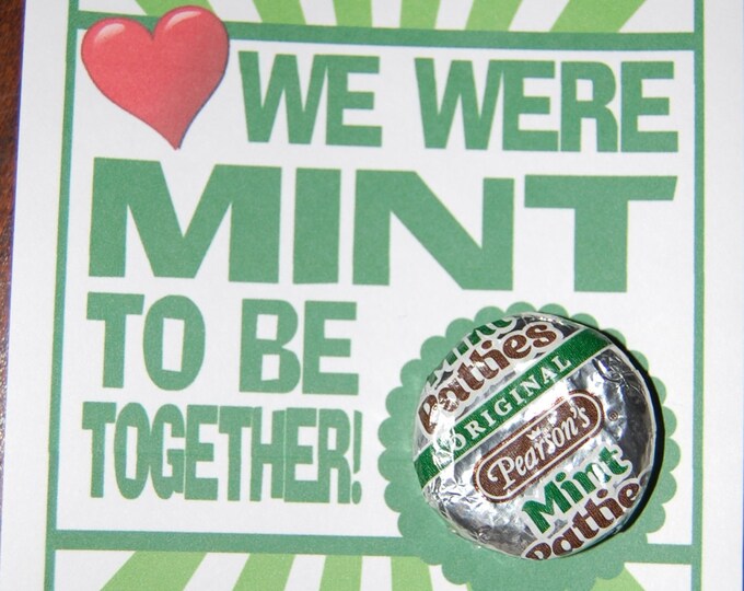Instant Download Printable we Were Mint to Be Together Kids Valentine ...