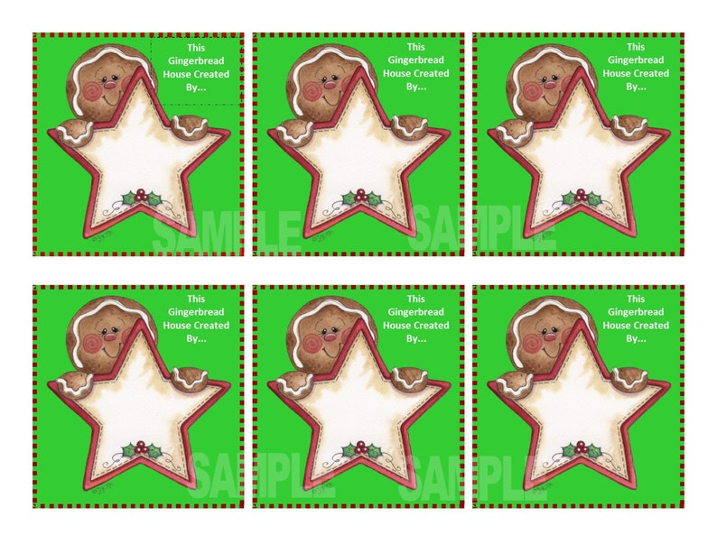 Printable Christmas Gingerbread House Decorating Party Labels | Etsy