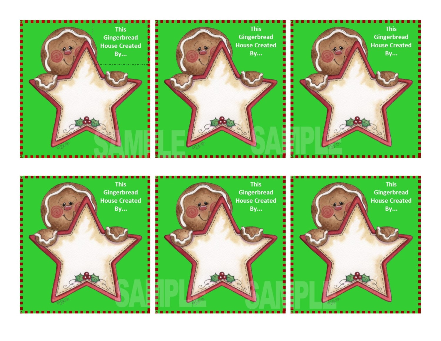 Printable Christmas Gingerbread House Decorating Party Labels - Etsy