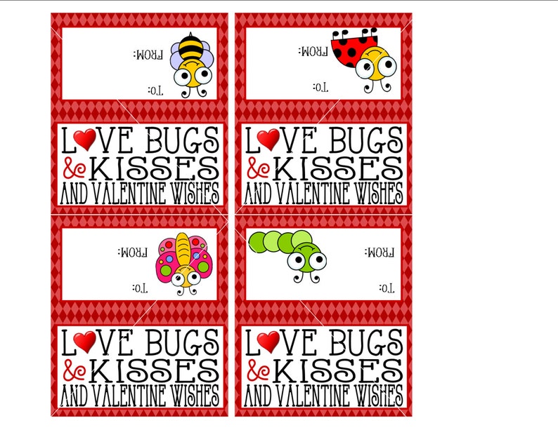 Instant Download Printable Love Bug kids Valentine | Etsy