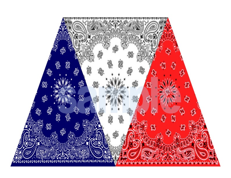 Printable Bandana Triangle Pennant Banner - Etsy