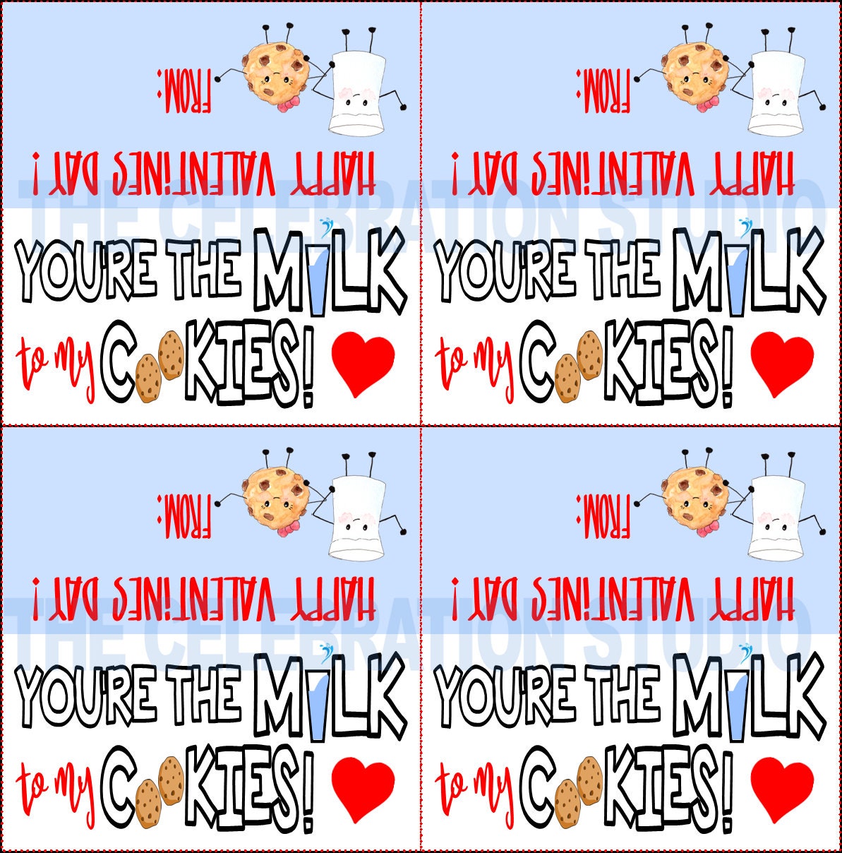 You're the Milk to My Cookies Classroom Kids Valentine - Etsy