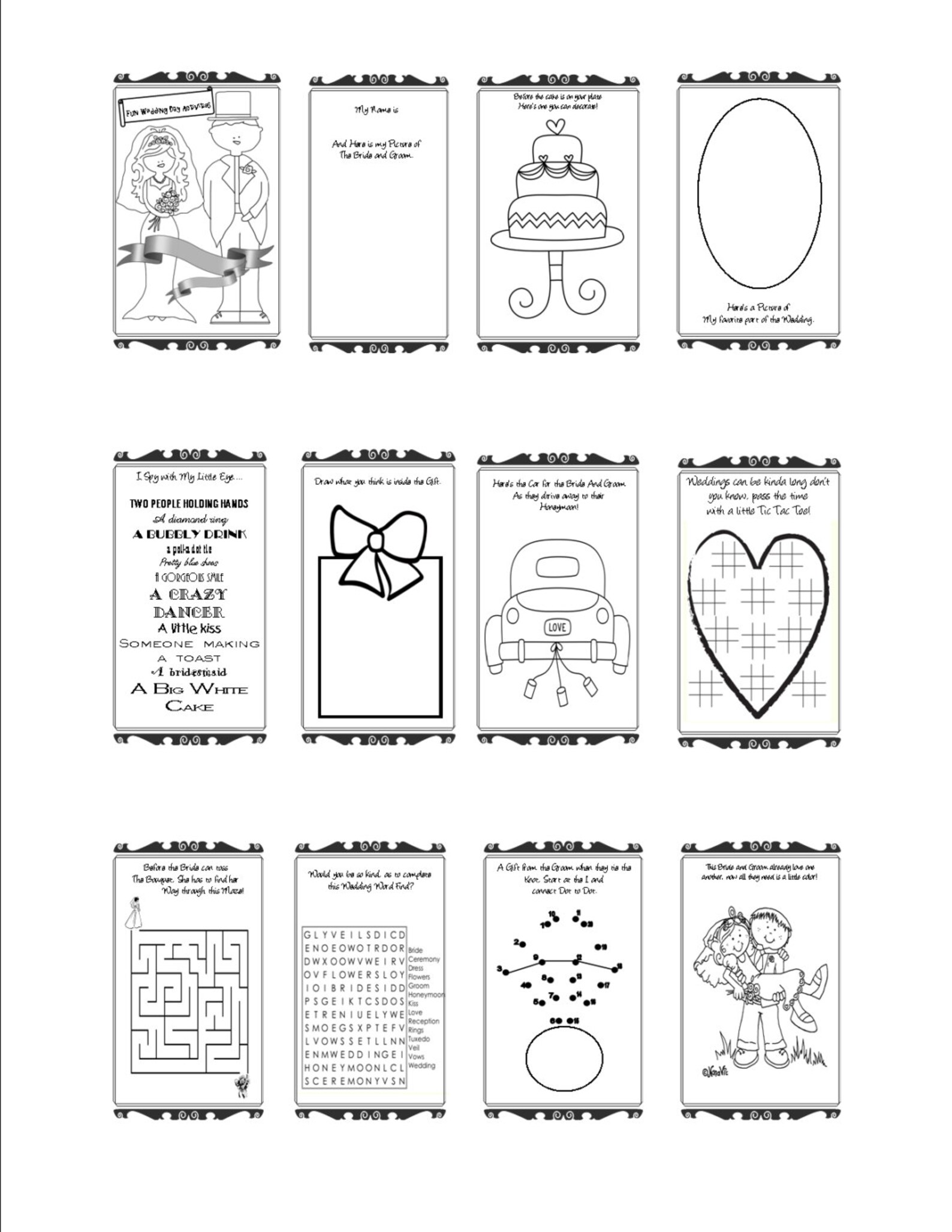 Wedding Activity Book Printable Customizable - Etsy