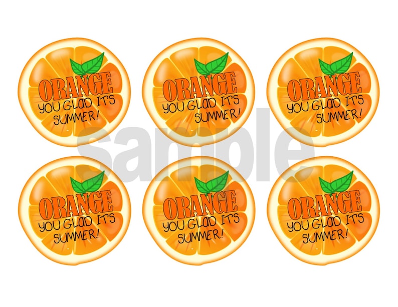 Orange You Glad it's Summer Tag Label | Etsy