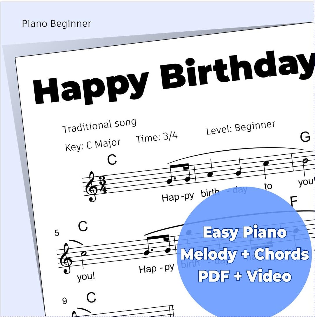 Happy Birthday Piano Notes, Birthday Piano Note PDF Download, Birthday ...
