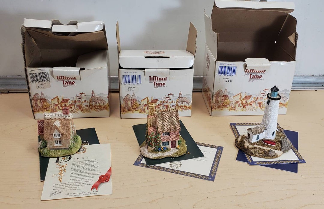 3 Lilliput Lane Dream Miniatures Houses, in Original Box. Made in UK ...